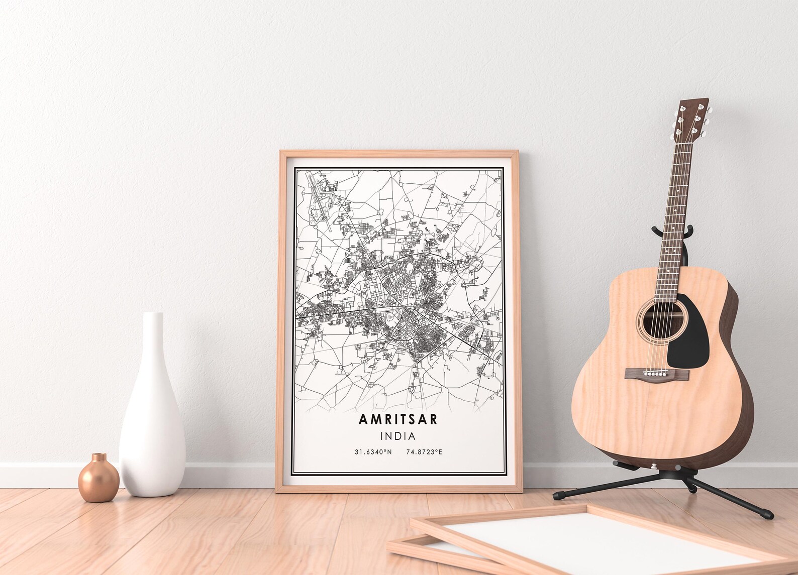 Amritsar Map Print Poster Canvas India Map Print Poster - Etsy