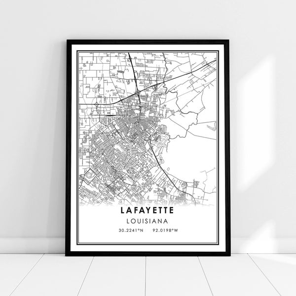 Lafayette Map Print - Etsy