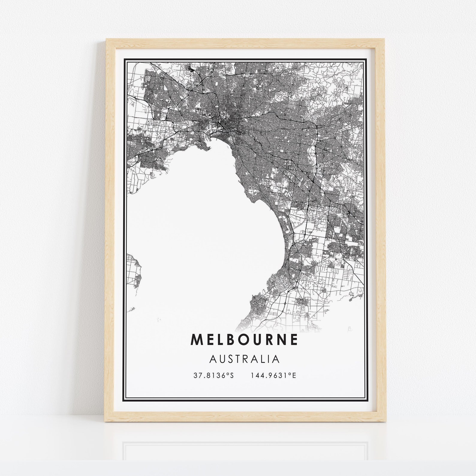 Melbourne Map Print Poster Canvas Australia Map Print Poster - Etsy