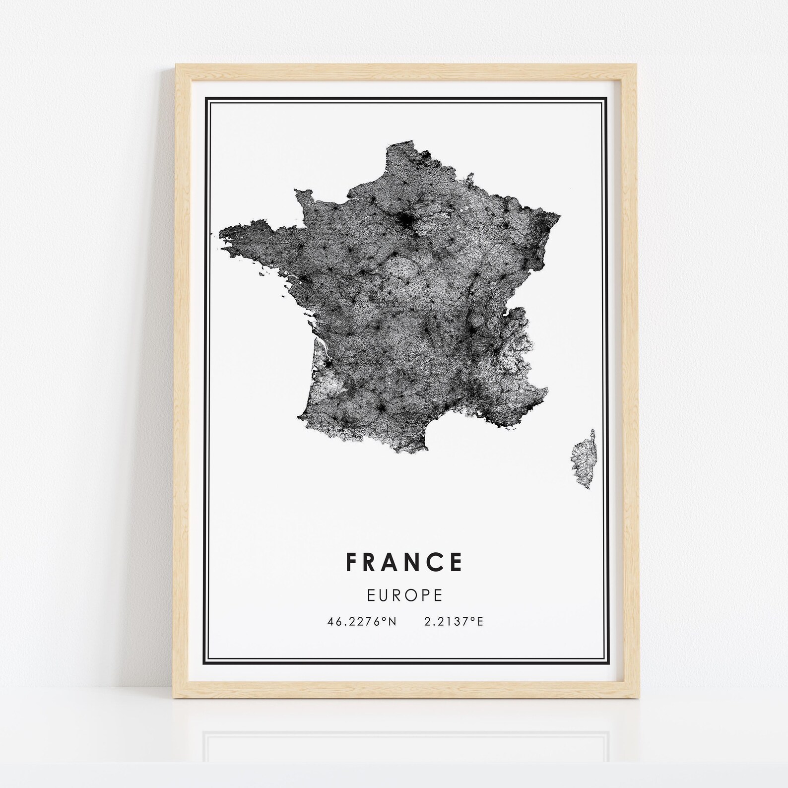 France Country Map Print Poster Canvas | France Europe Country Road Map ...