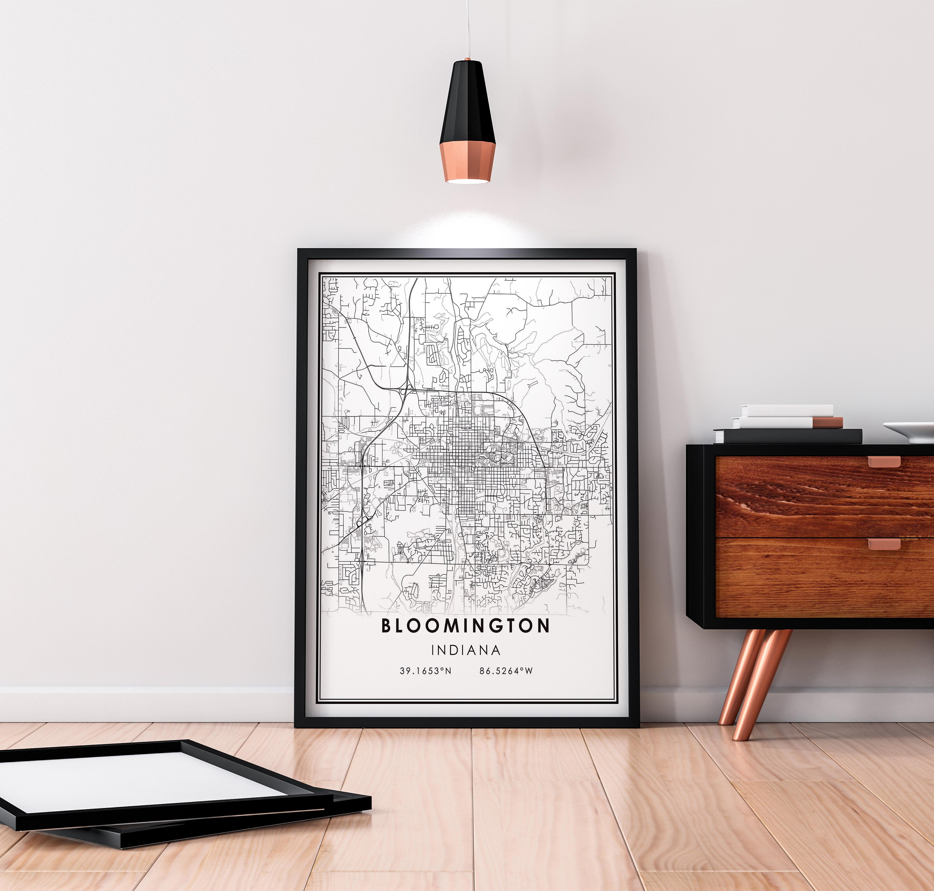 Bloomington Map Print Poster Canvas Indiana Map Print Poster - Etsy