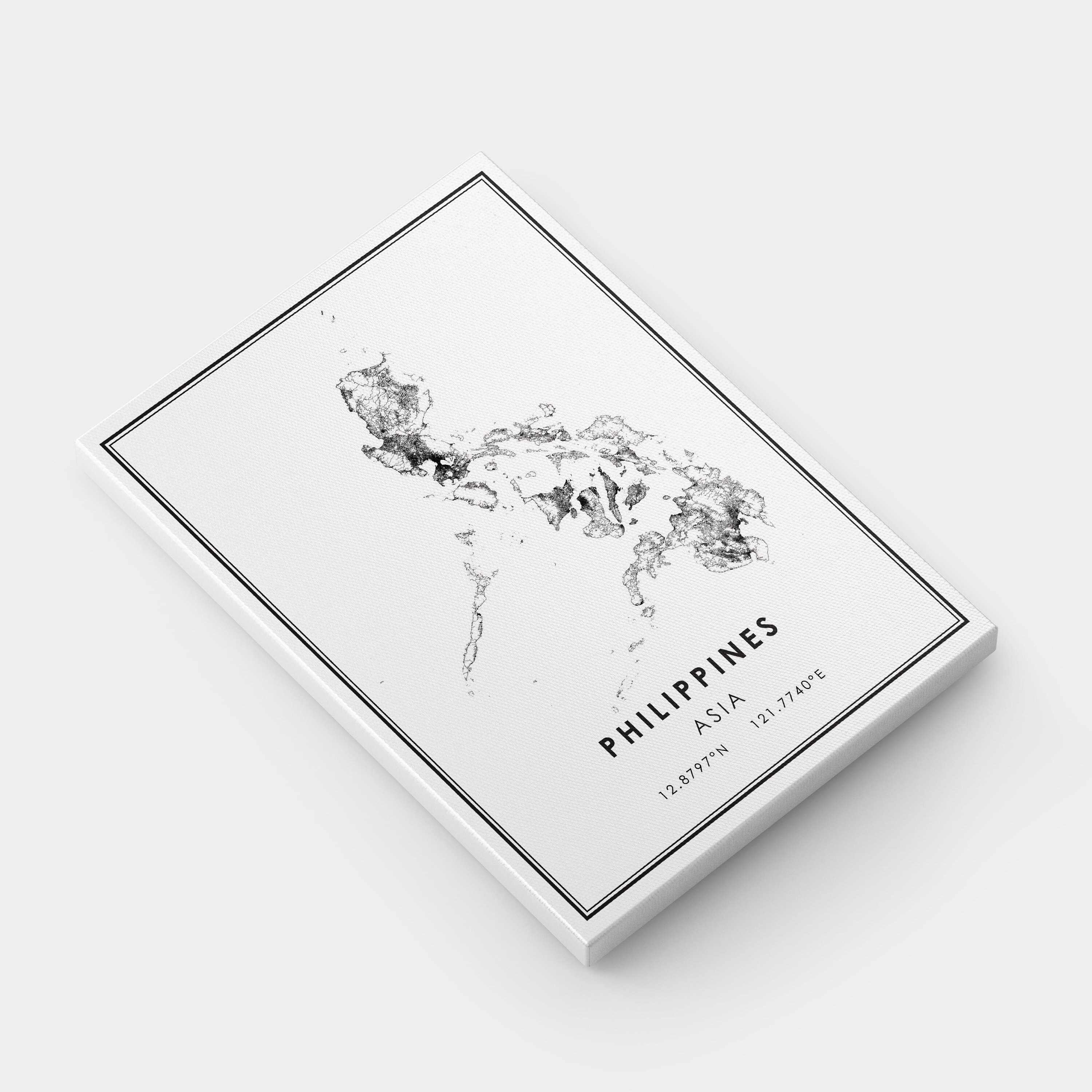 Philippines Map Print Poster Canvas Philippines Road Map | Etsy