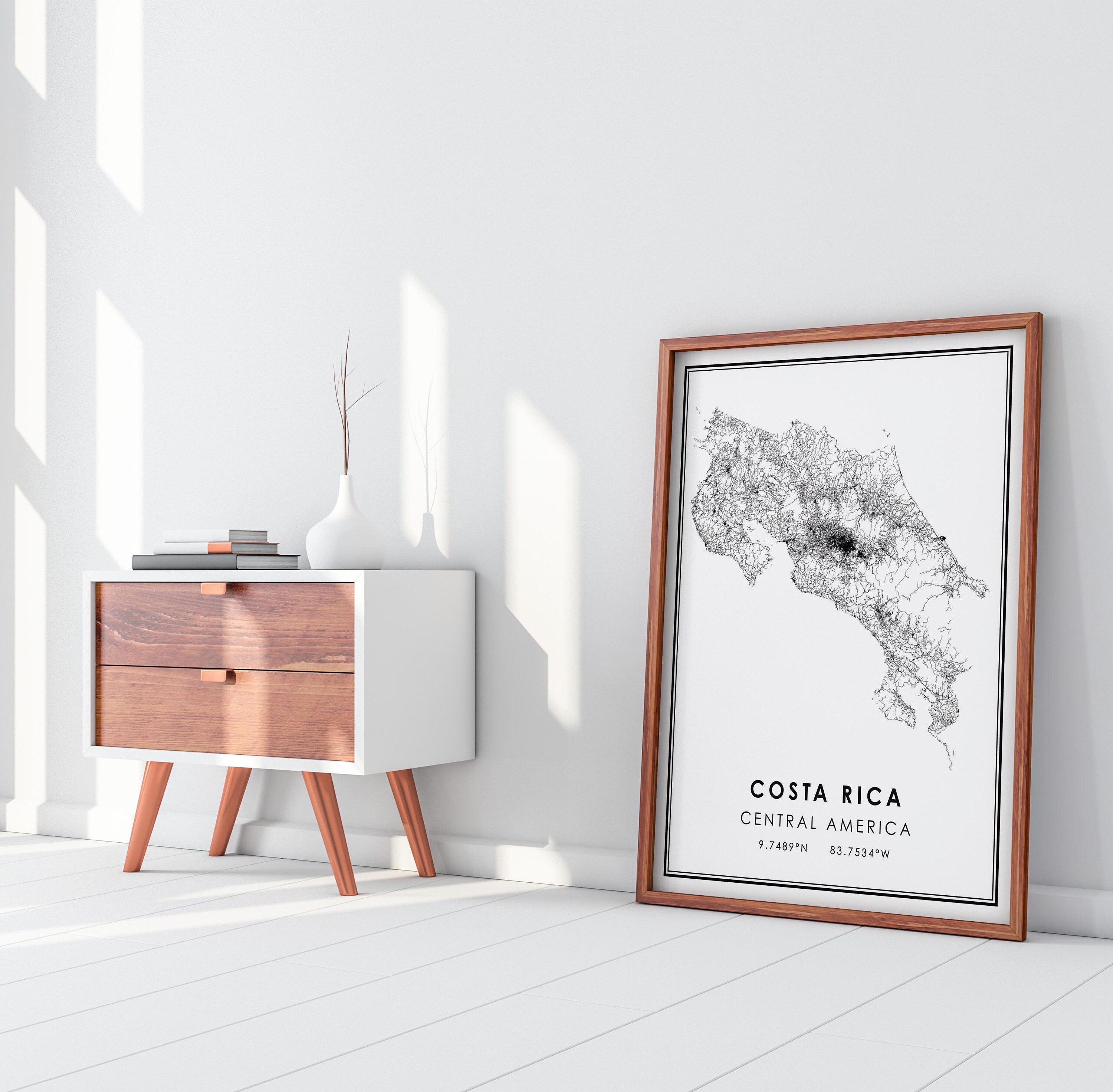 Costa Rica Map Print Poster Canvas Costa Rica Country - Etsy