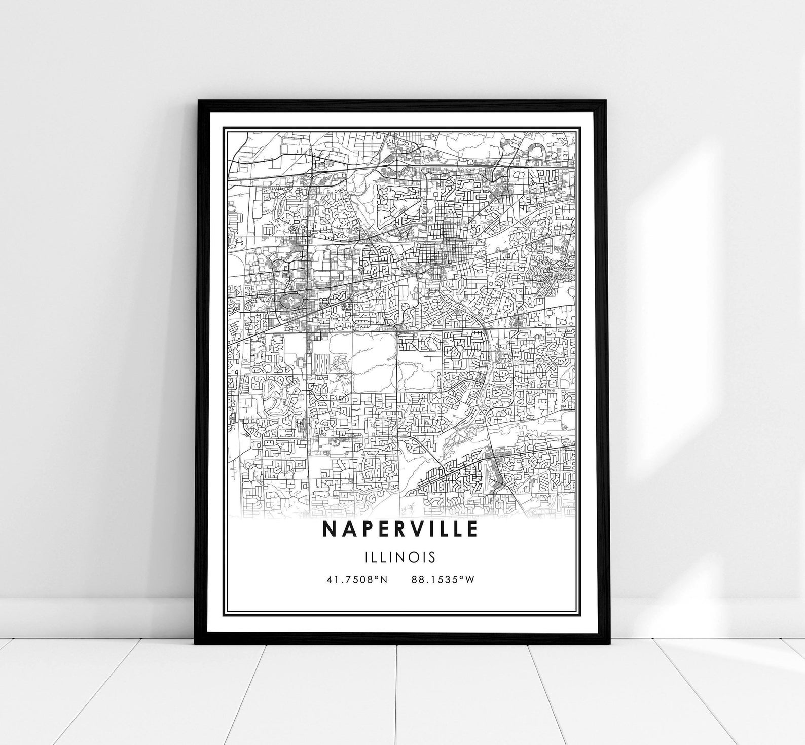 Naperville Map Print Poster Canvas Illinois Map Print Poster - Etsy
