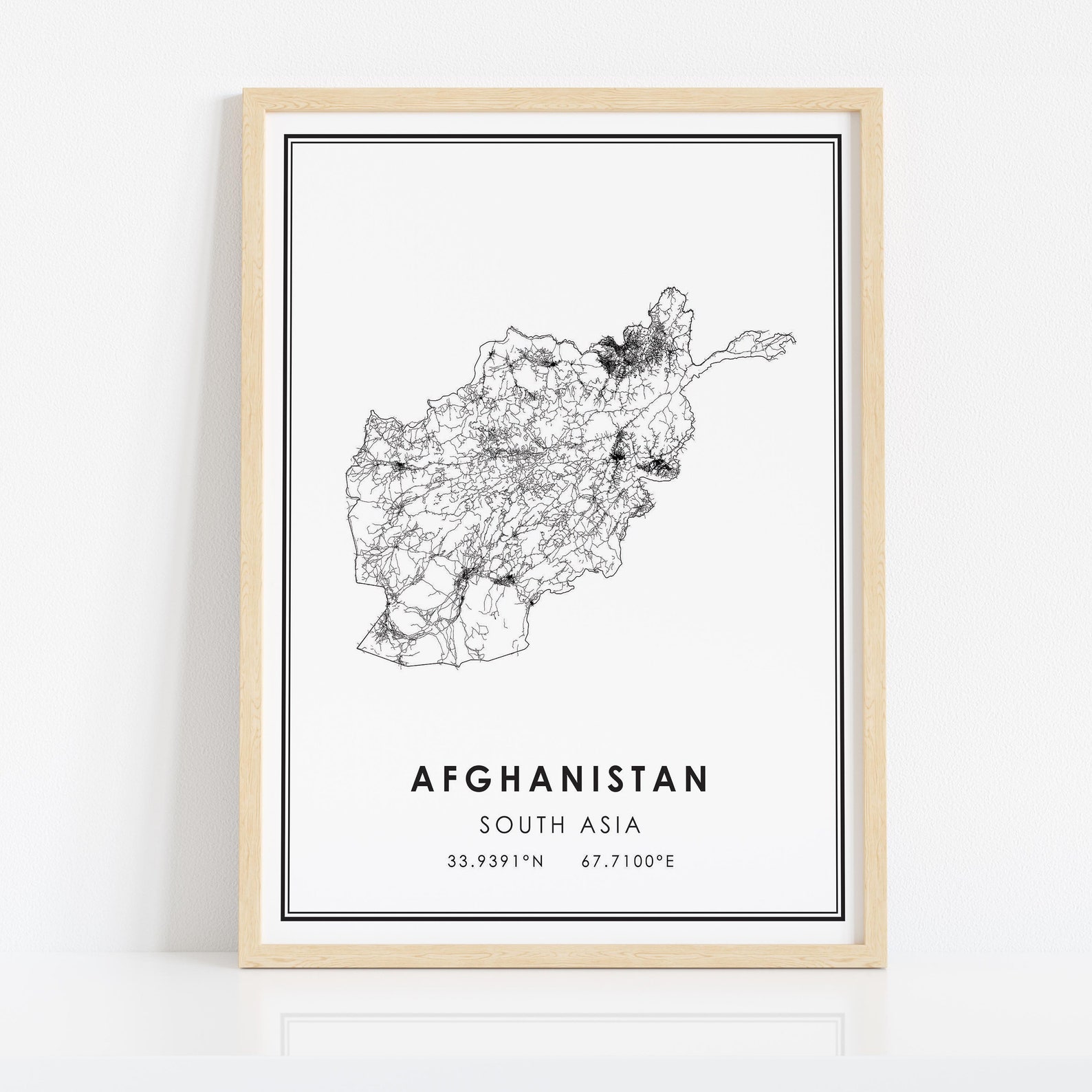 Afghanistan Country Map Print Poster Canvas Afghanistan - Etsy