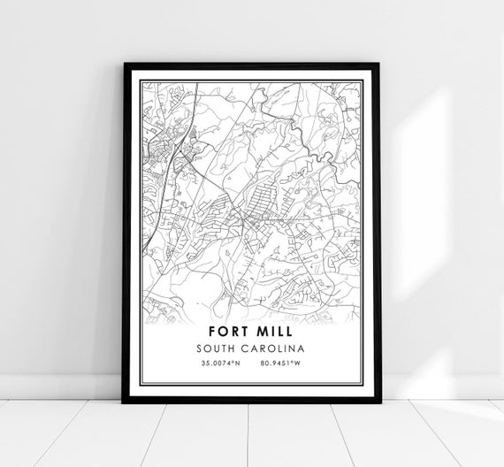Fort Mill Map Print Poster Canvas South Carolina Map Print - Etsy