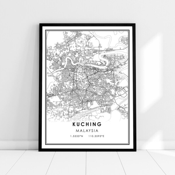 Map of Kuching - Etsy