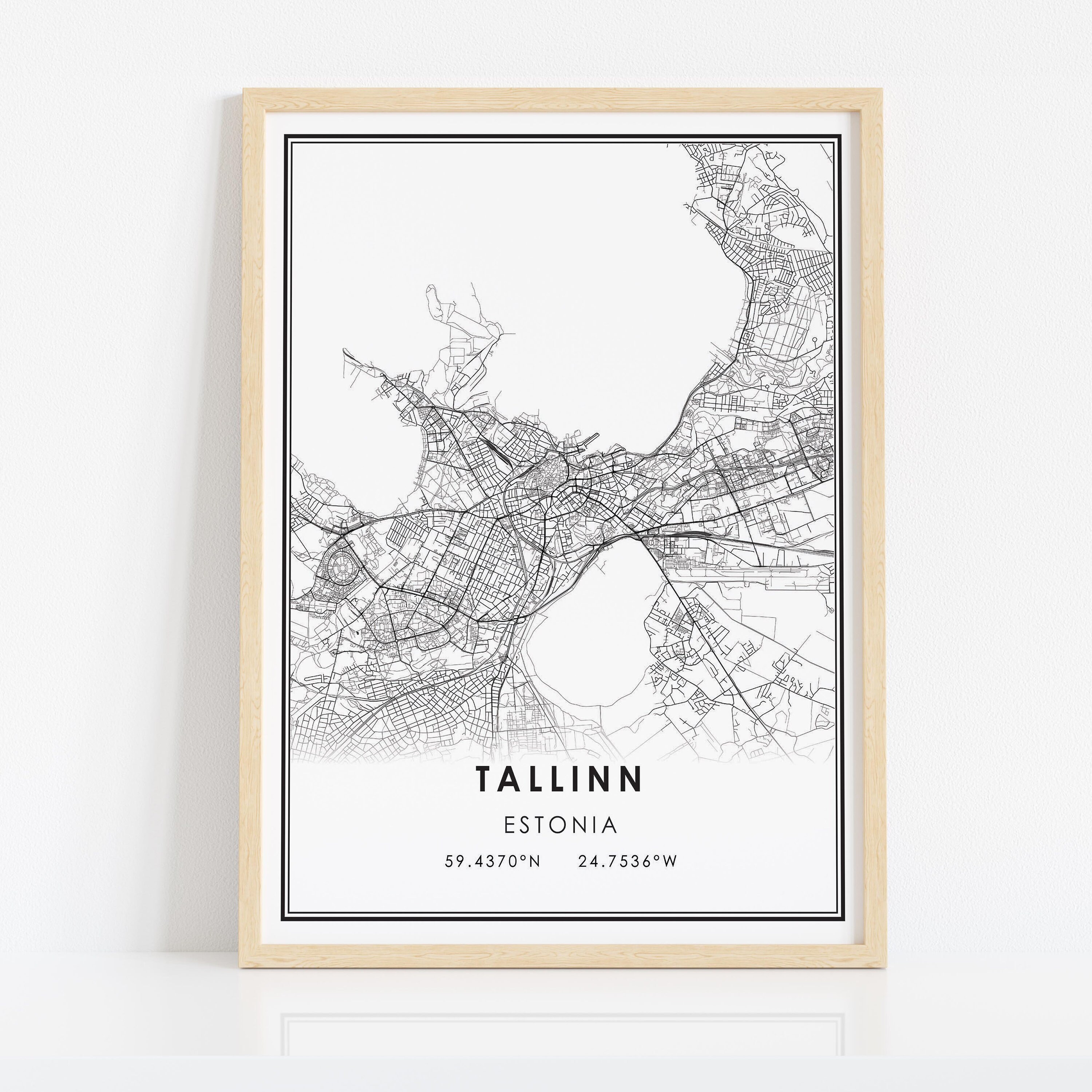Tallinn Karte Druck Poster Leinwand | Skandinavien Karte Drucken Poster ...