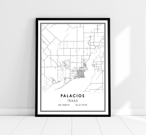 Palacios Map Print Poster Canvas Texas Map Print Poster - Etsy