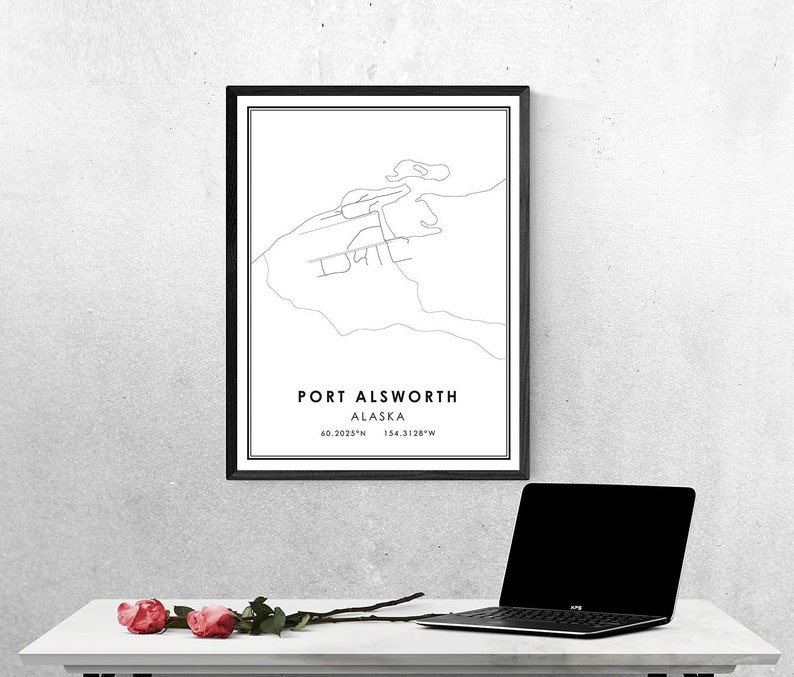 Port Alsworth Map Print Poster Canvas Alaska Map Print | Etsy