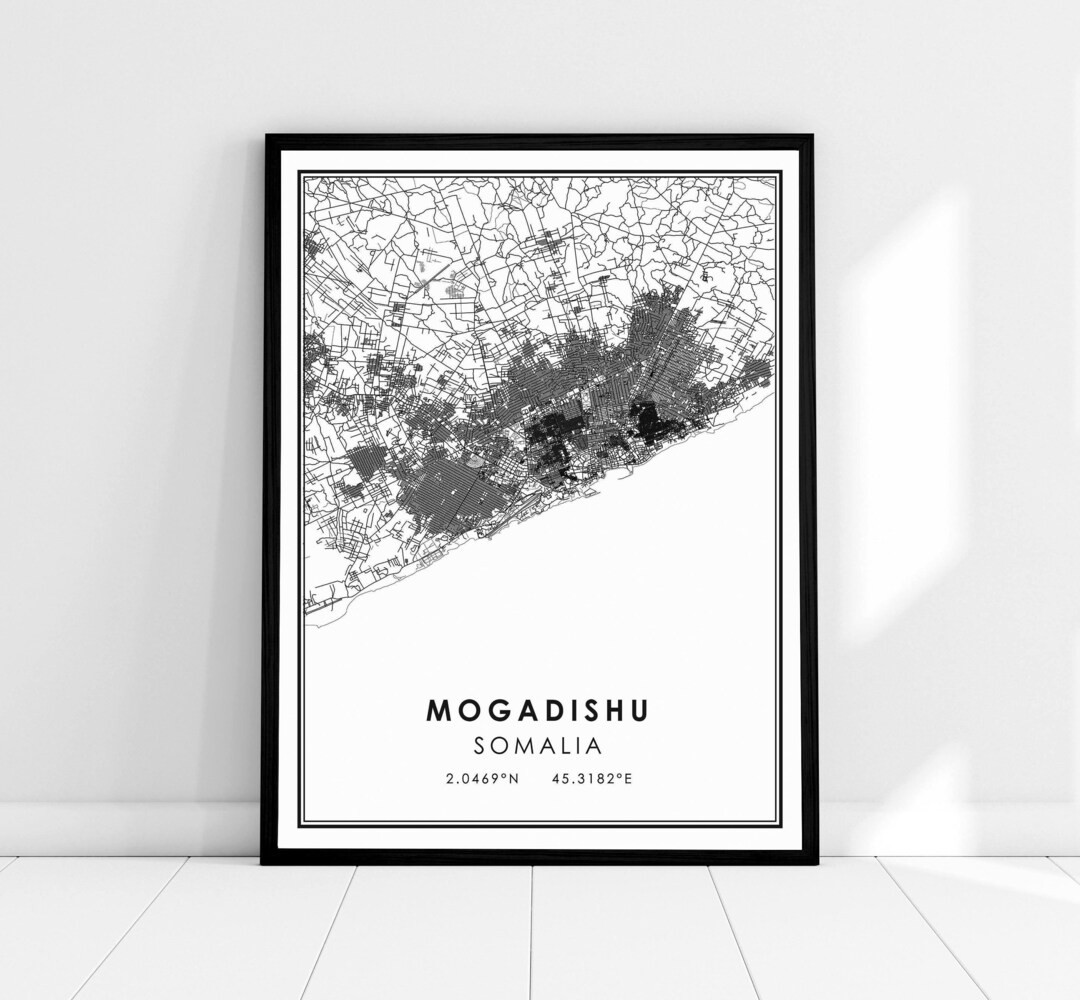 Mogadishu Somalia Map Print Poster Canvas | Mogadishu City Map Print ...