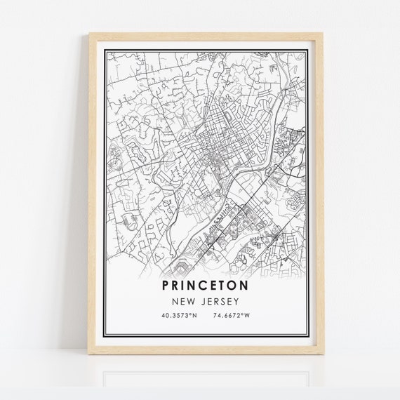 Princeton City Map Vintage Princeton Maine Map Poster, Princeton ME