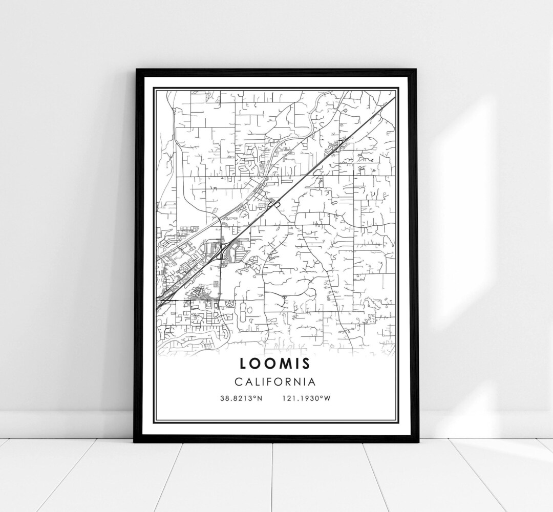 Loomis mapa imprimir póster lienzo / Loomis, California Mapa de la ...