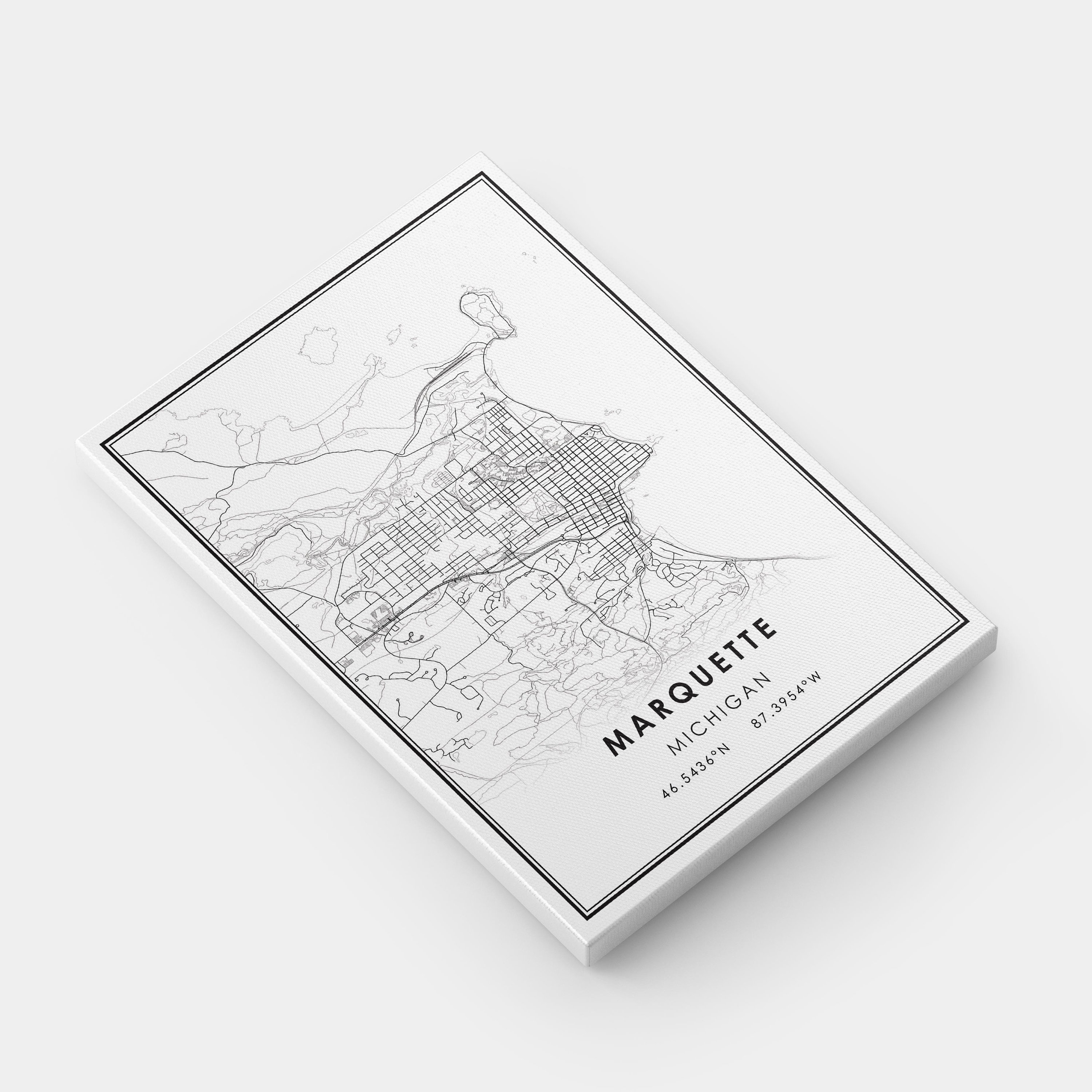 Marquette Map Print Poster Canvas Michigan Map Print Poster - Etsy