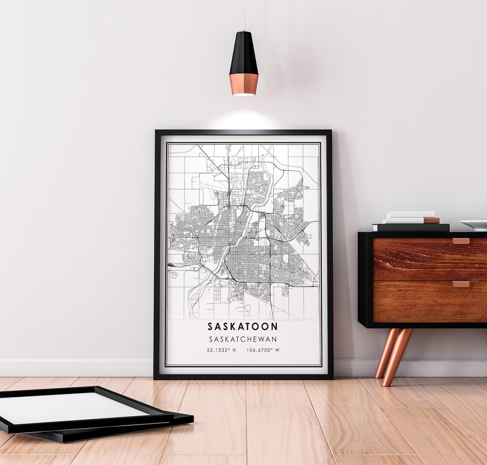 Saskatoon Map Print Poster Canvas | Saskatchewan Map Print Poster ...