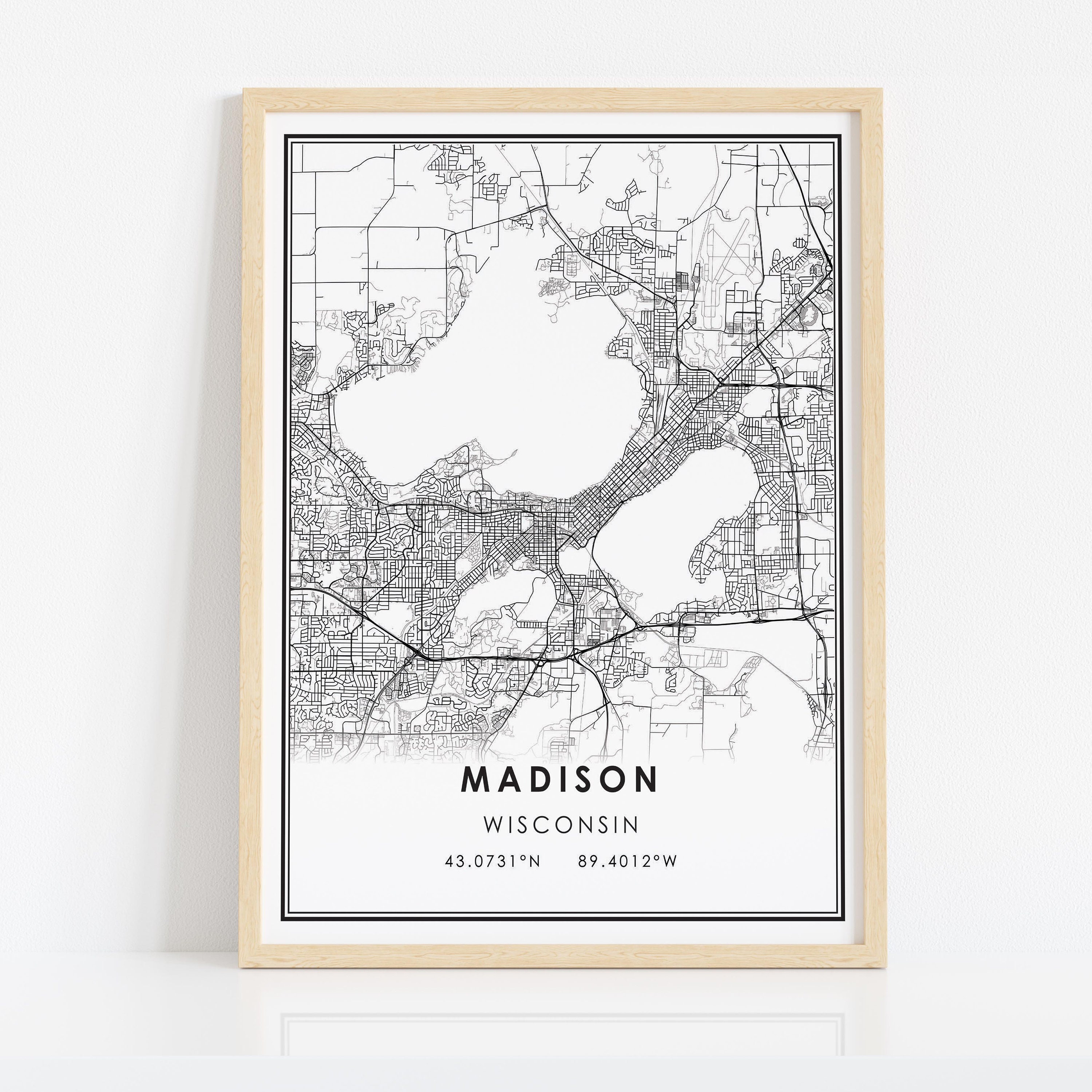 Madison Map Print Poster Canvas Wisconsin Map Print Poster - Etsy