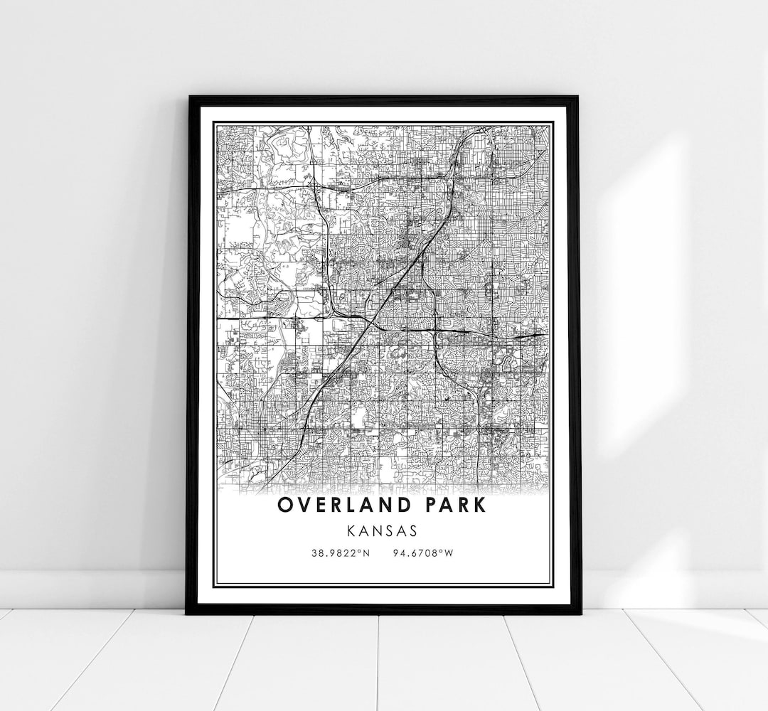 Overland Park Map Print Poster Canvas Kansas Map Print - Etsy