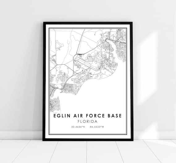Eglin Airforce Base Map Print Poster Canvas Florida Map - Etsy