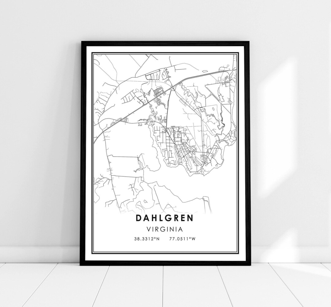 Dahlgren Map Print Poster Canvas Virginia Map Print Poster Canvas ...