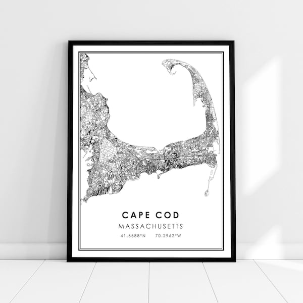 Cape Cod Map Poster - Etsy