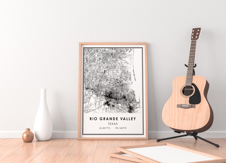 Rio Grande Valley Map Print Poster Canvas Texas Map Print - Etsy