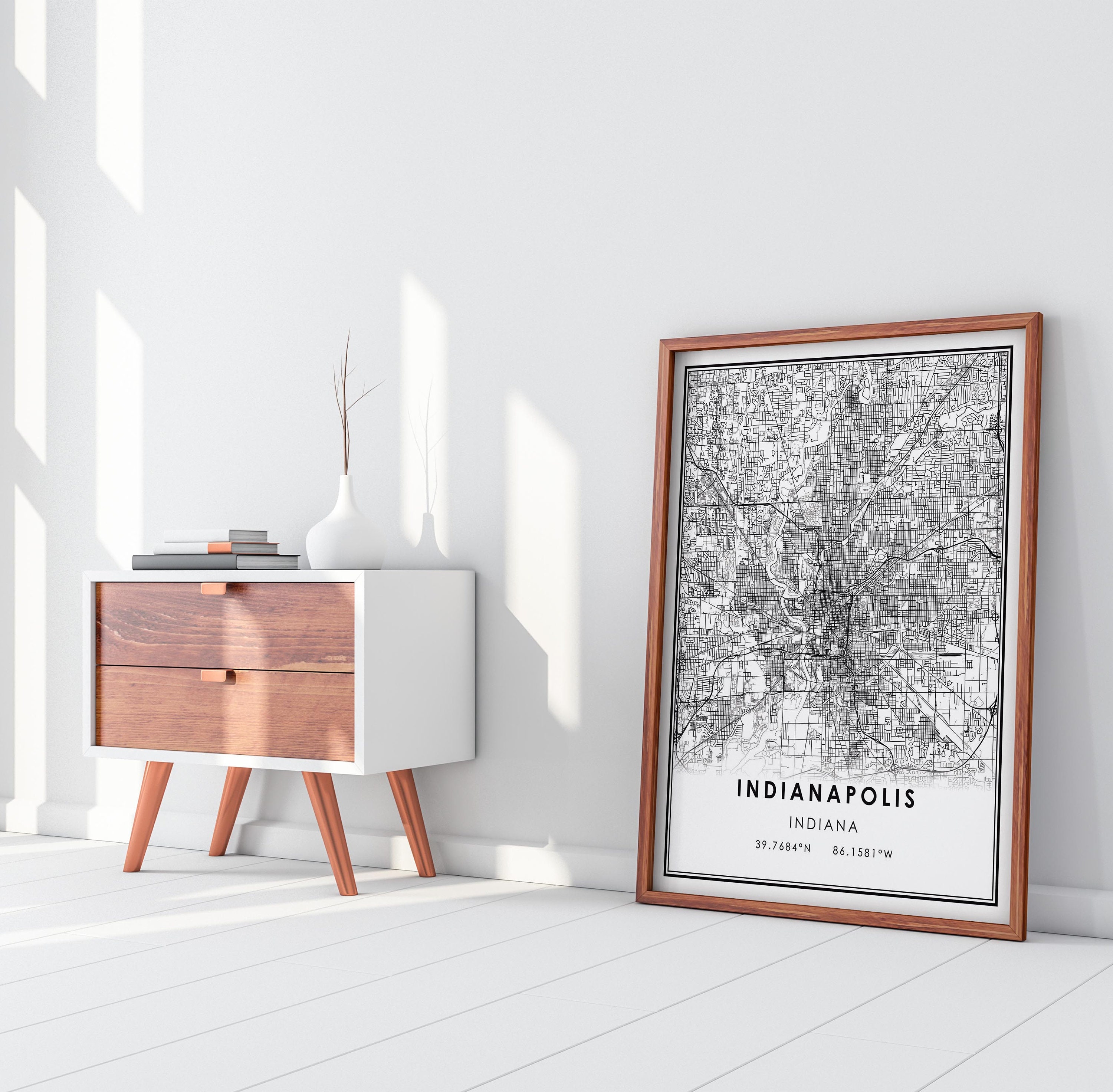 Indianapolis Map Print Poster Canvas | Indiana Map Print Poster Canvas ...
