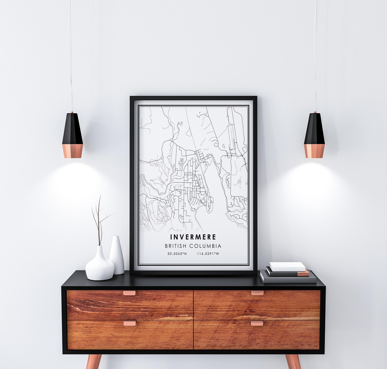 Invermere Map Print Poster Canvas british Columbia Map Print - Etsy