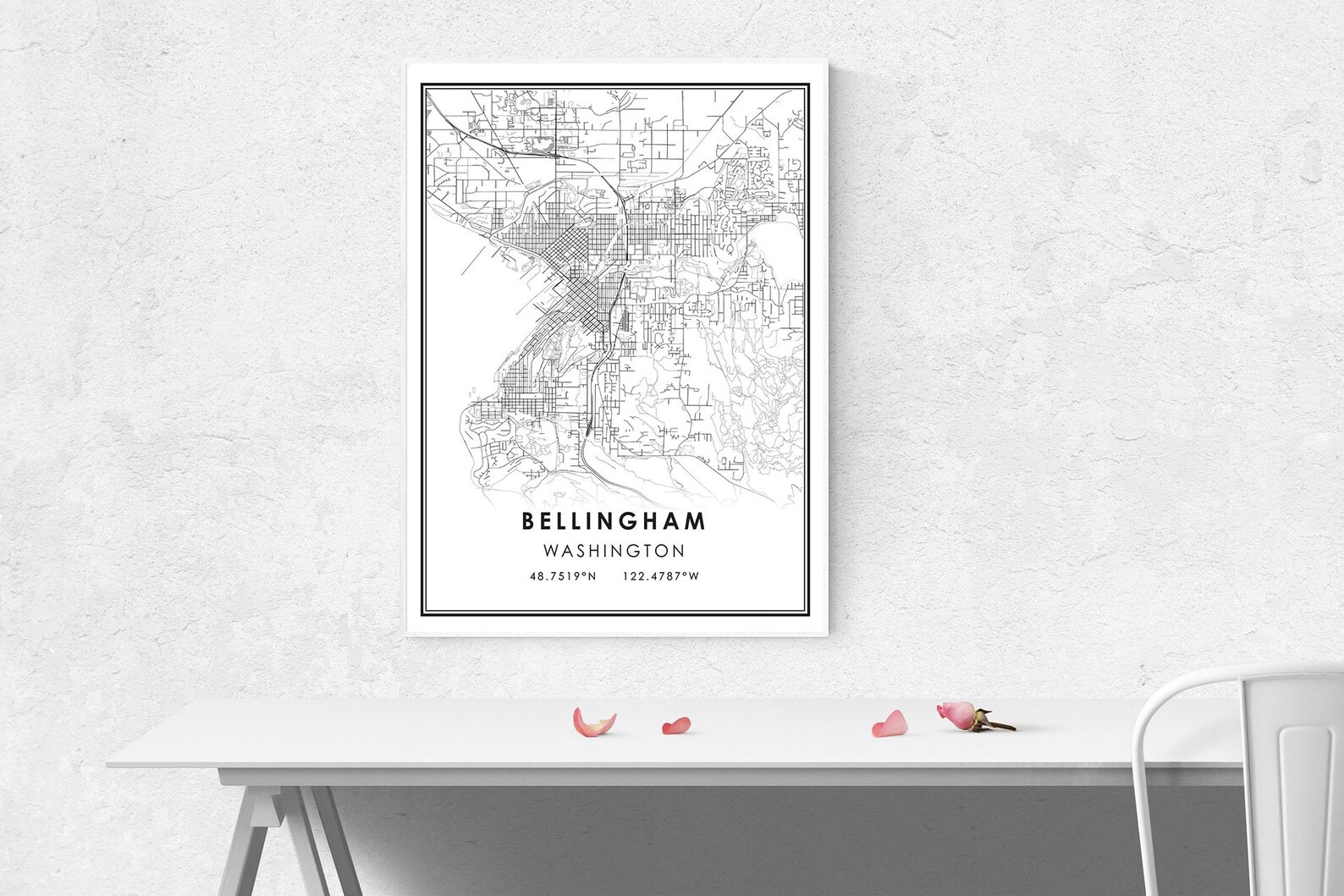 Bellingham Map Print Poster Canvas Bellingham City Map Print | Etsy