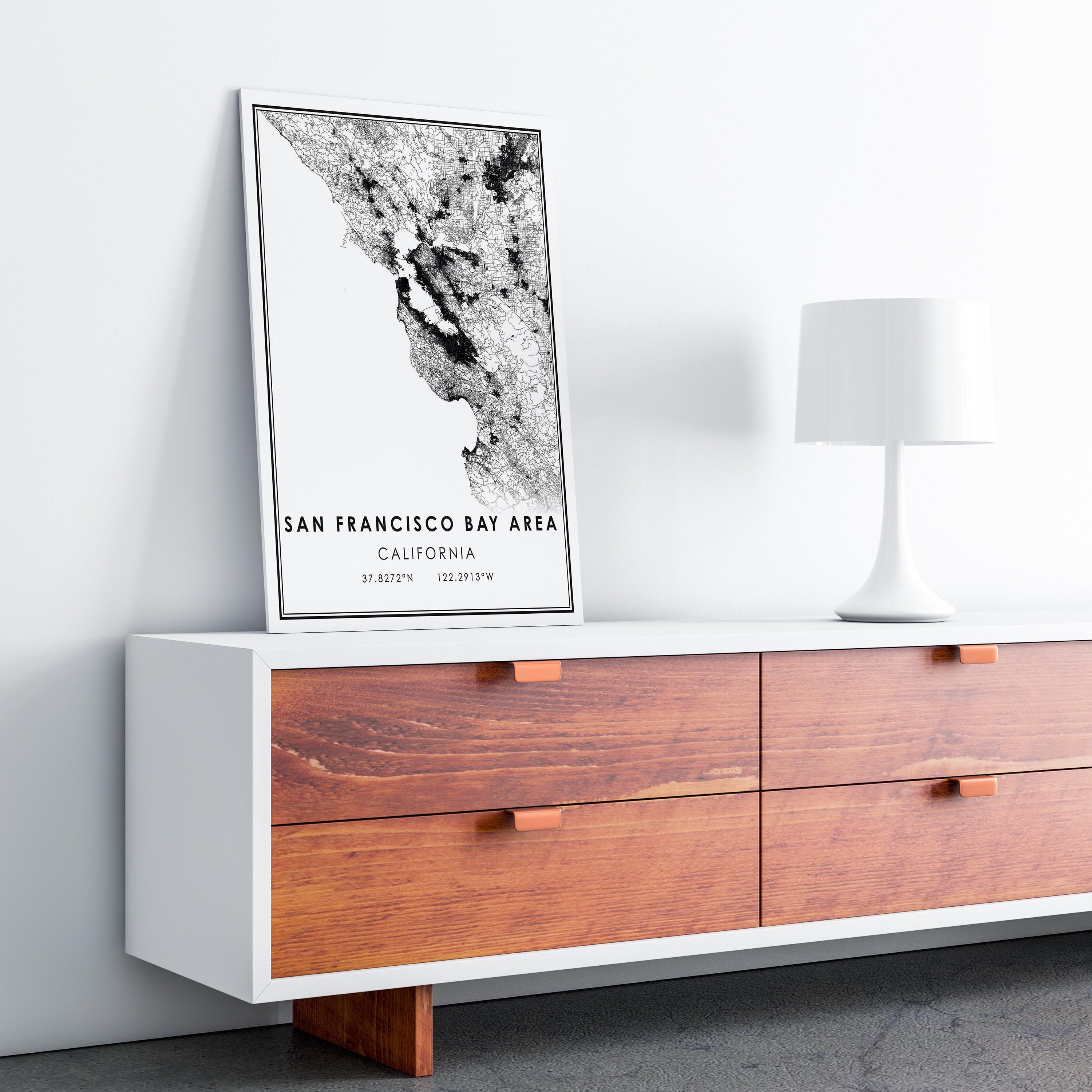 San Francisco Bay Area Map Print Poster Canvas | California Map Print ...