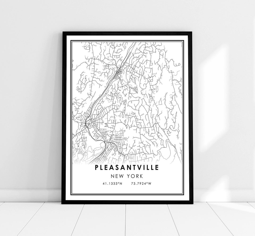 Pleasantville Map Print Poster Canvas | New York Map Print Poster ...
