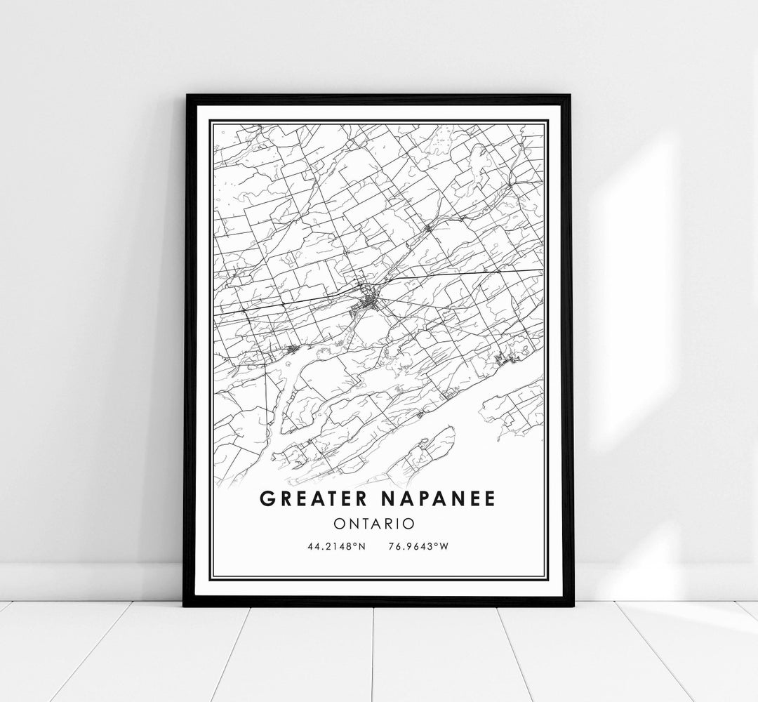 Greater Napanee Ontario Map Print Poster Canvas | Ontario Map Print ...