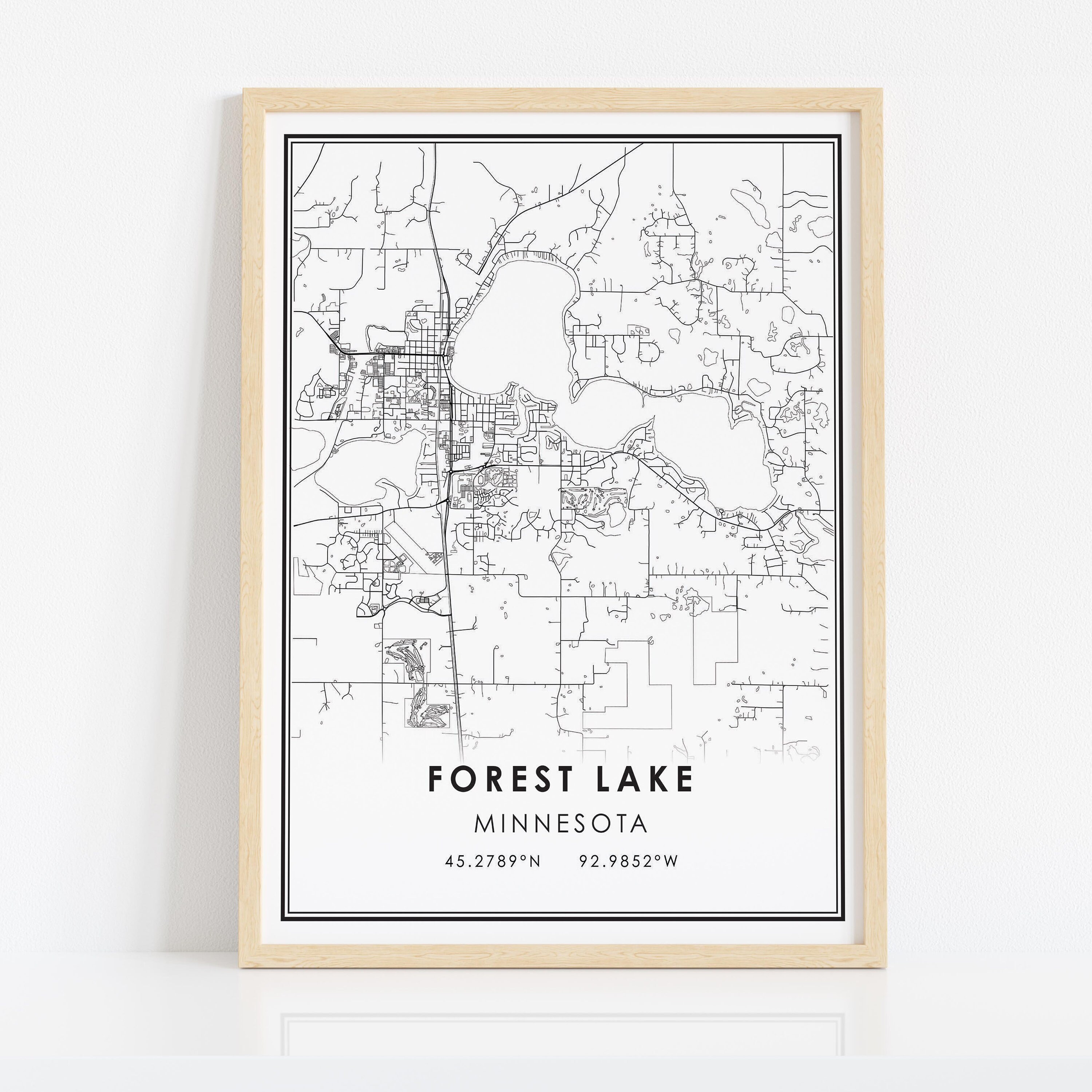 Forest Lake Map Print Poster Canvas Minnesota Map Print | Etsy