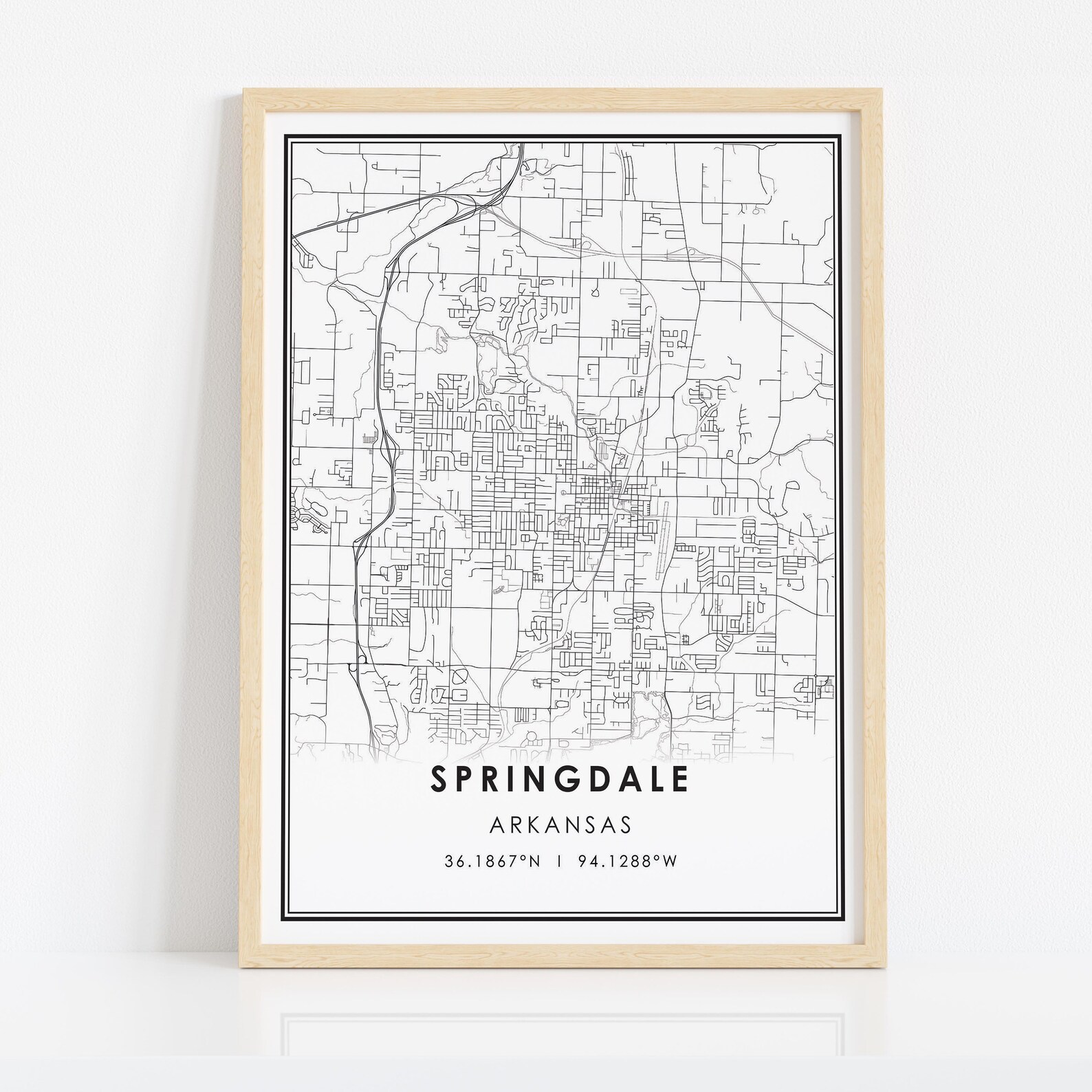 Springdale Map Print Poster Canvas Springdale Arkansas Map - Etsy