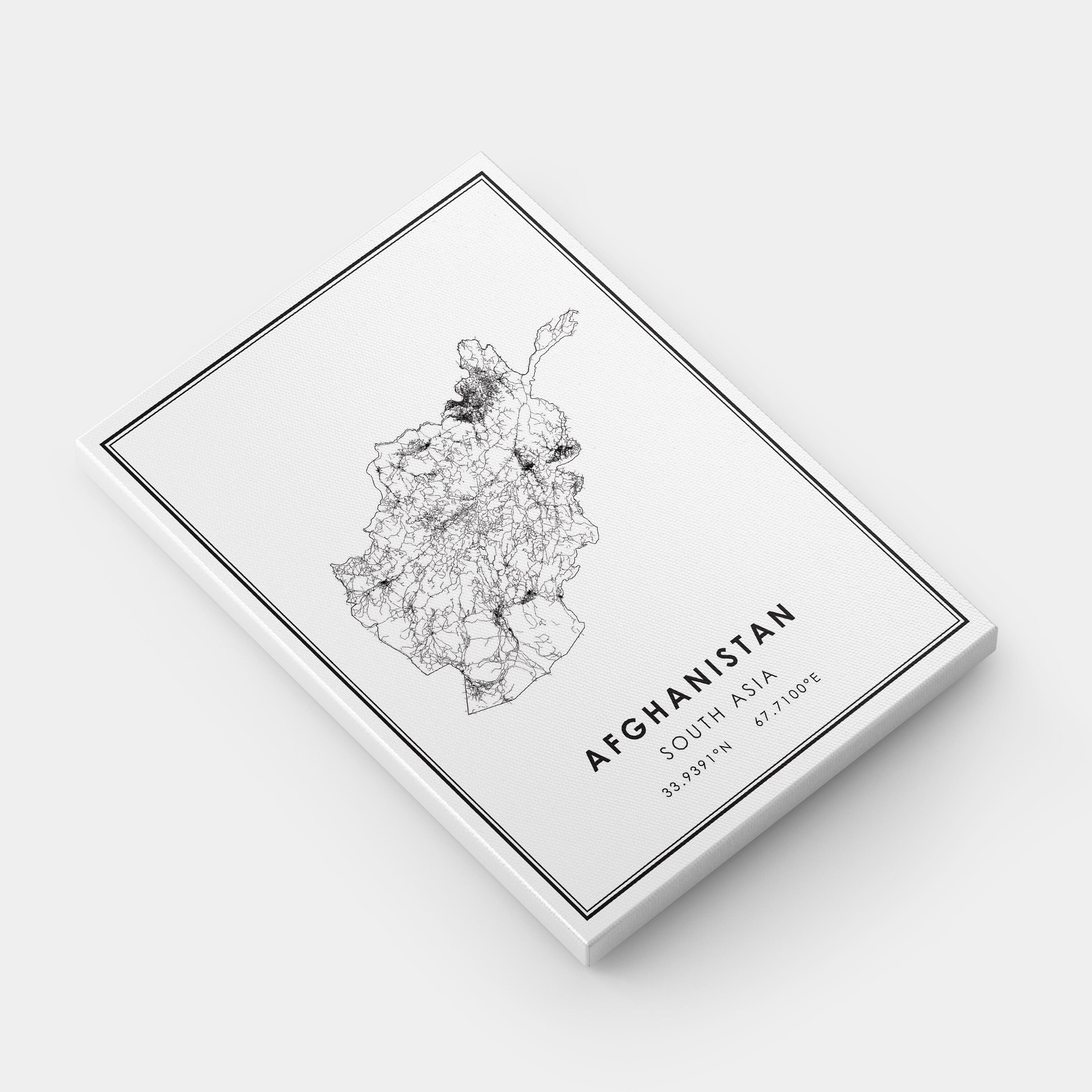 Afghanistan Country Map Print Poster Canvas Afghanistan - Etsy