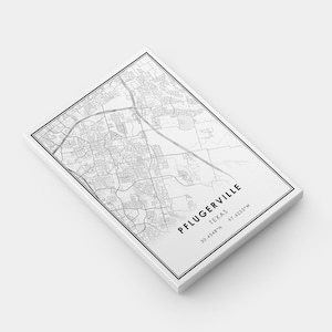Pflugerville Map Print Poster Canvas | Texas Map Print Poster Canvas ...