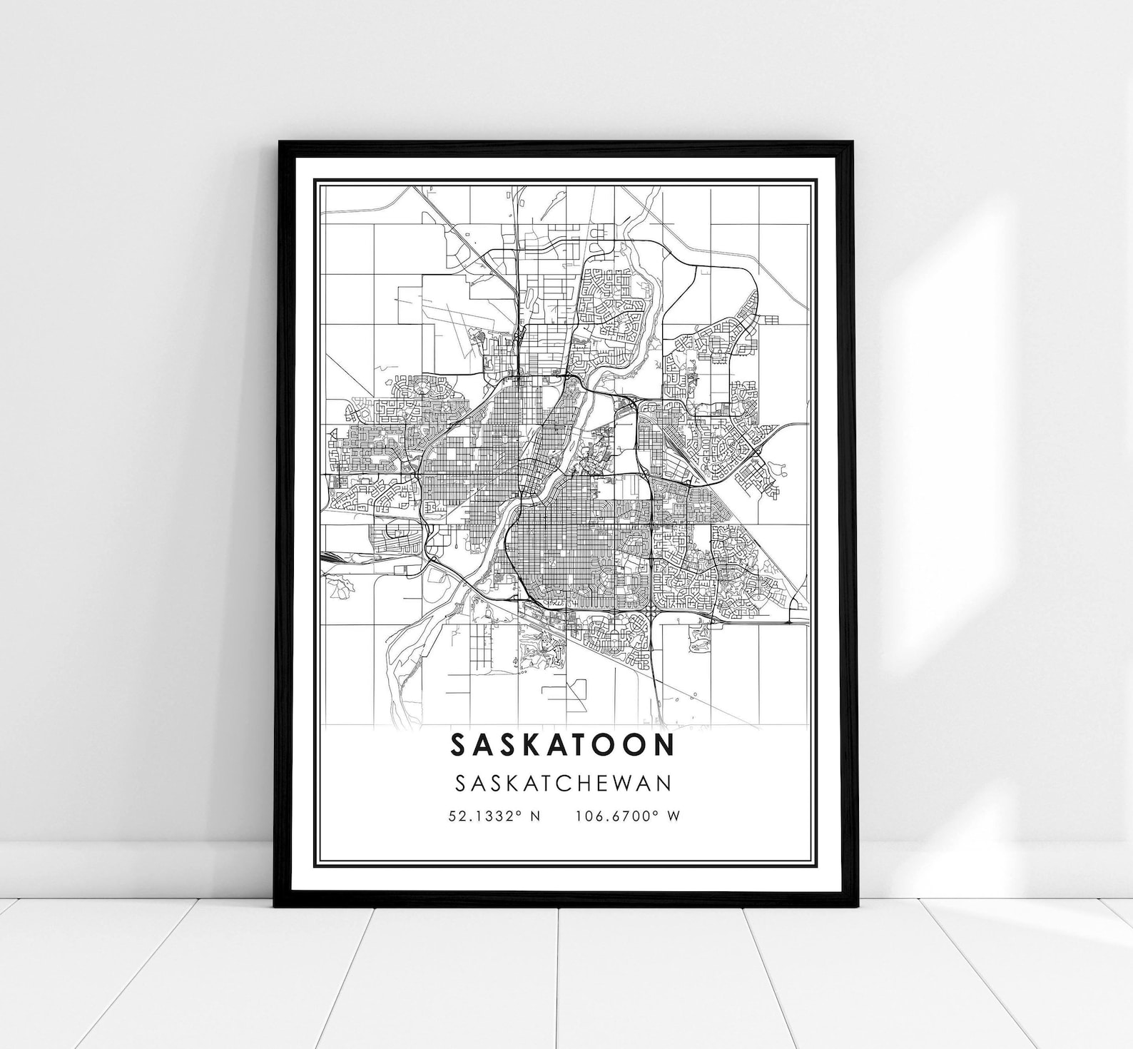 Saskatoon Map Print Poster Canvas Saskatchewan Map Print - Etsy