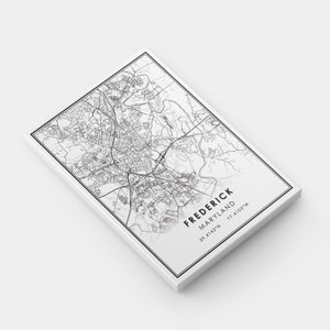 Frederick Map Print Poster Canvas | Maryland Map Print Poster Canvas ...