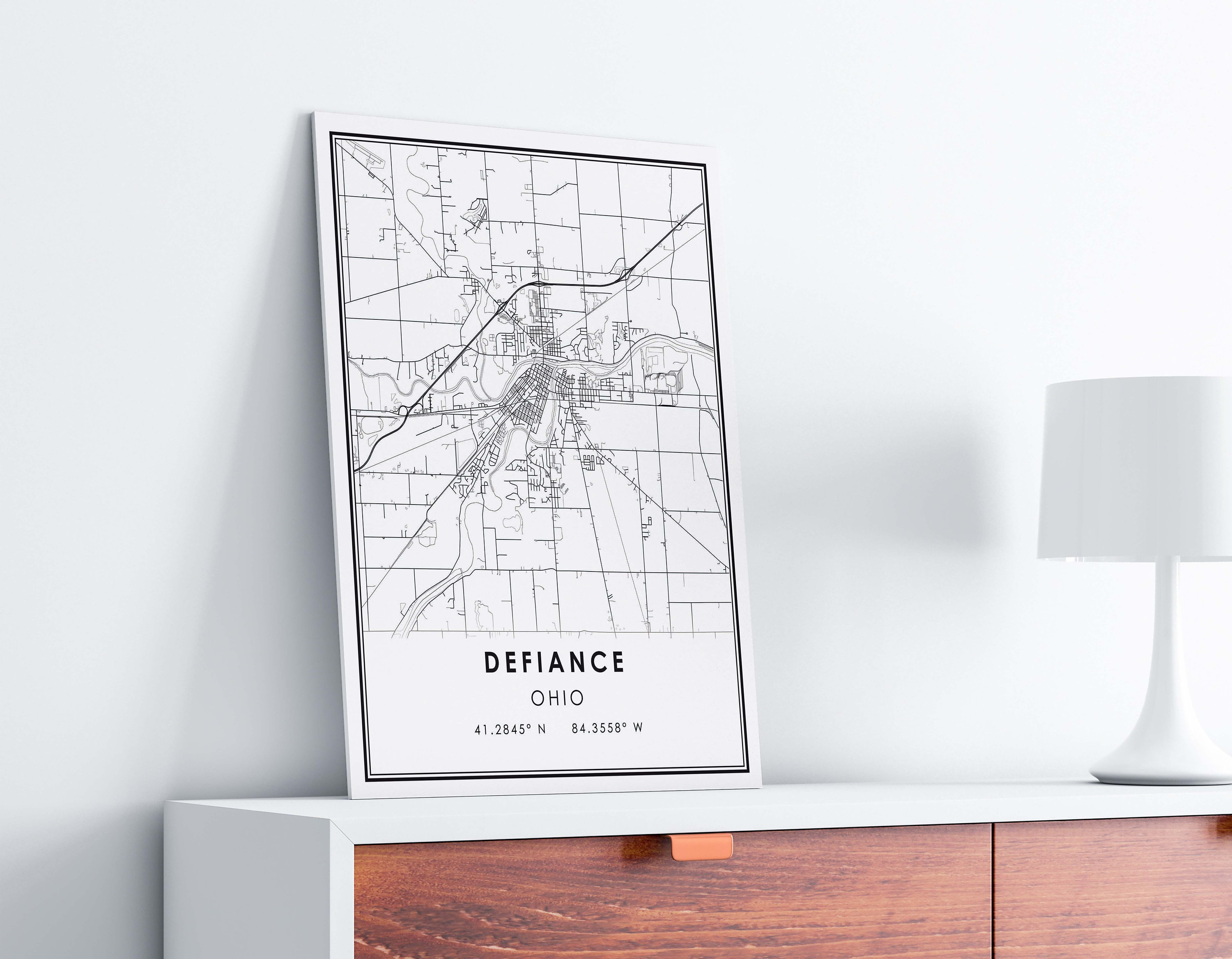 Defiance Ohio Map Print Poster Canvas Defiance City Map - Etsy Canada