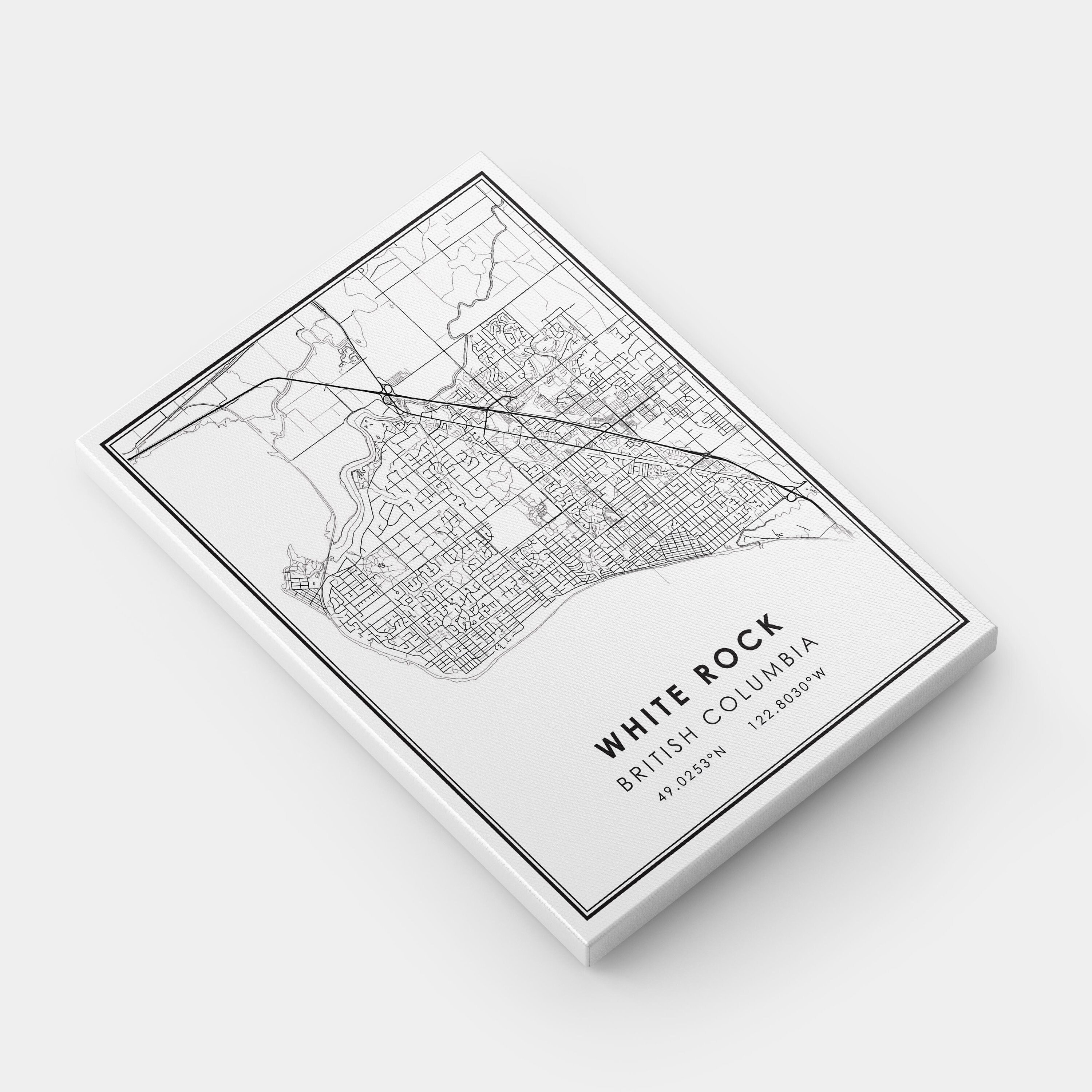 White Rock Map Print Poster Canvas British Columbia Map - Etsy