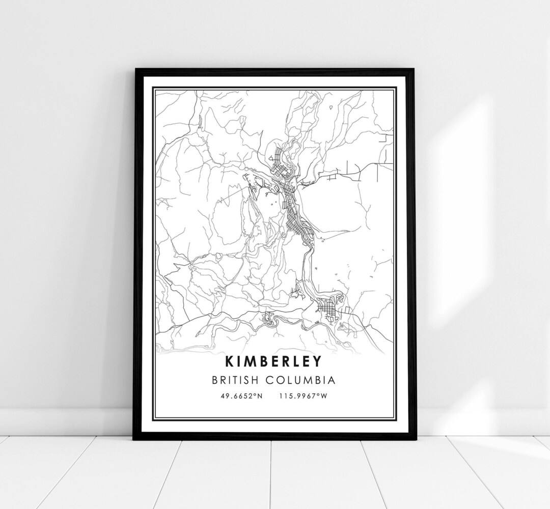 Kimberly Map Print Poster Canvas British Columbia Map Print - Etsy