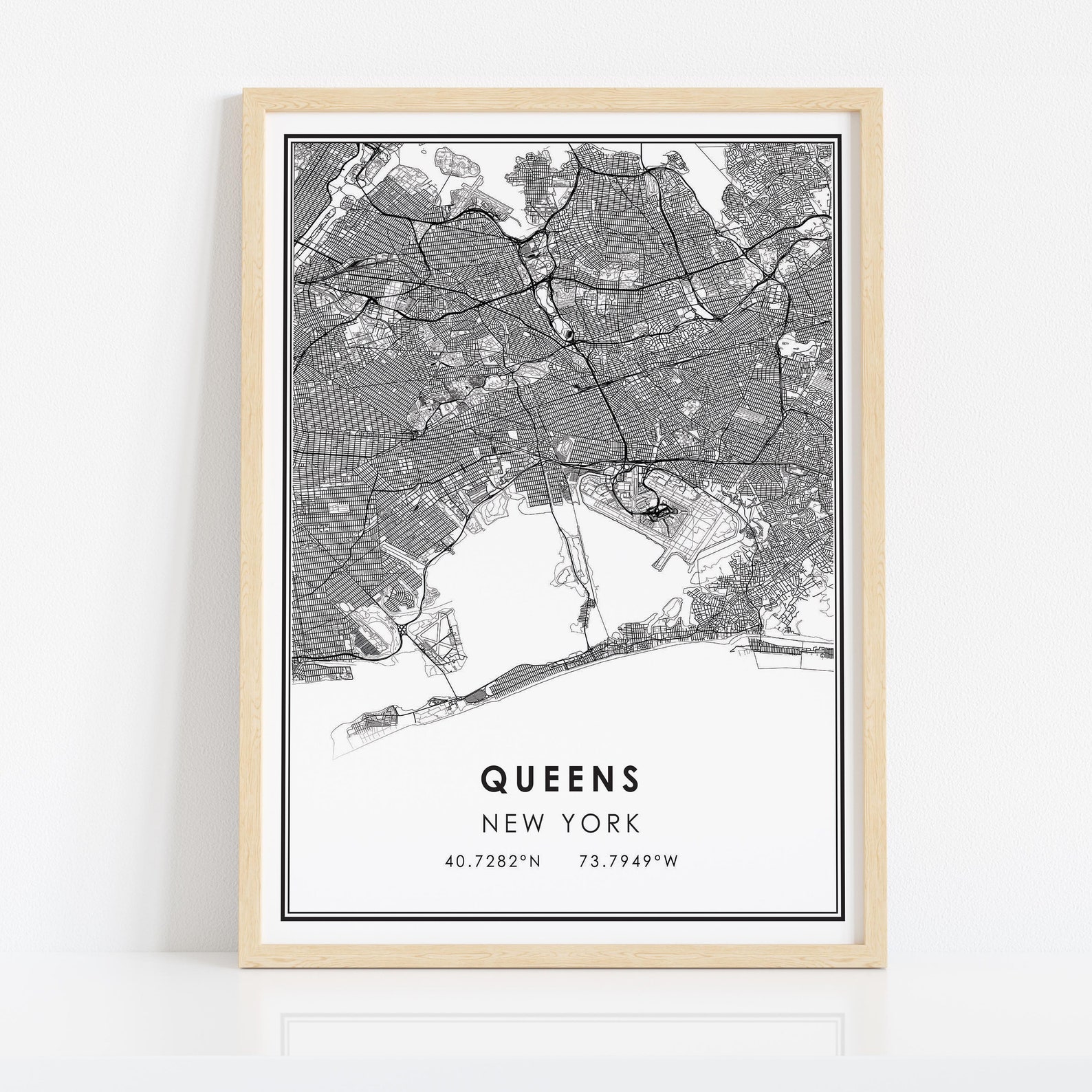 Queens Map Print Poster Canvas New York Map Print Poster - Etsy