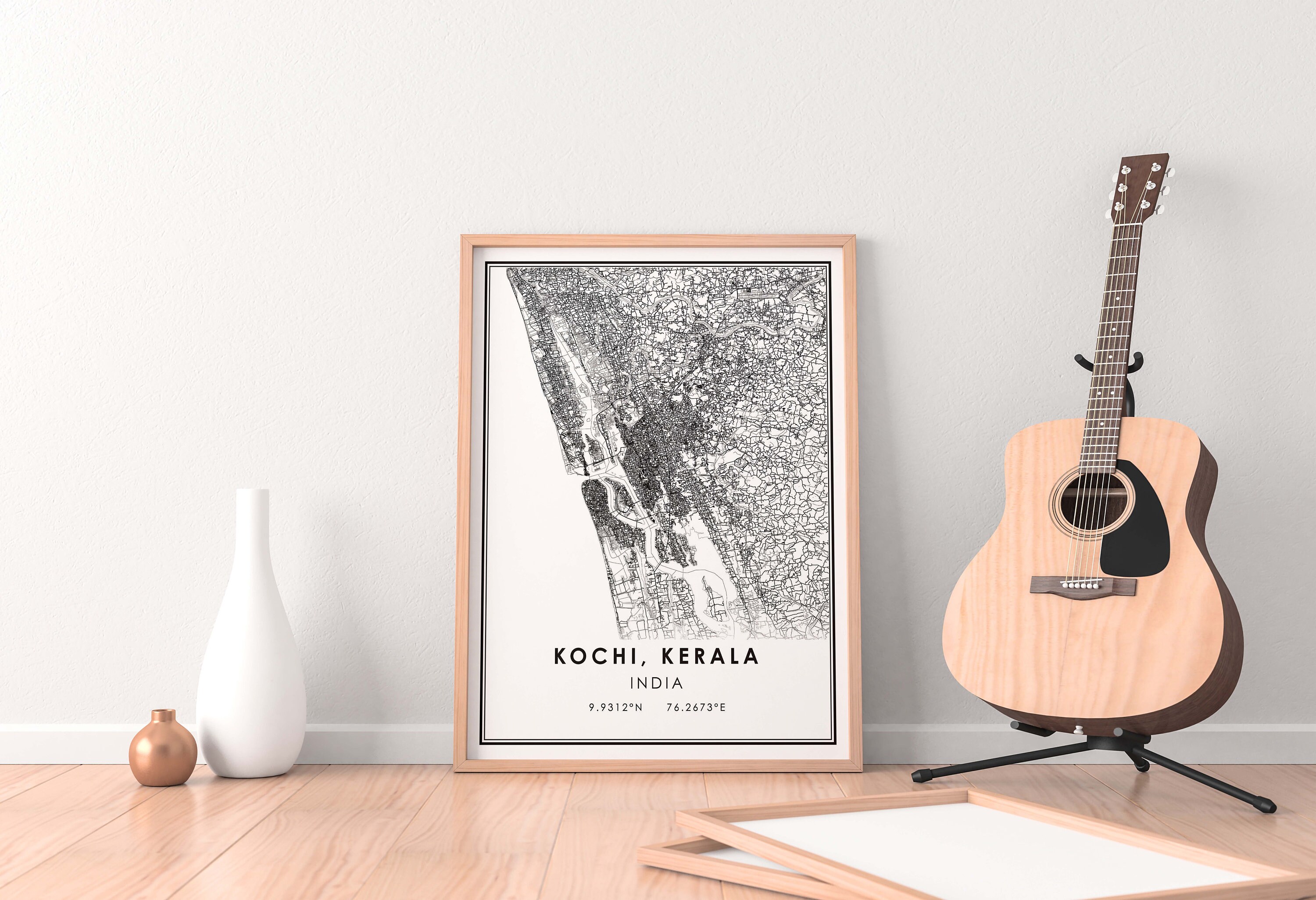 Kochi India Map Print Poster Canvas | India Kochi Map Print Poster ...