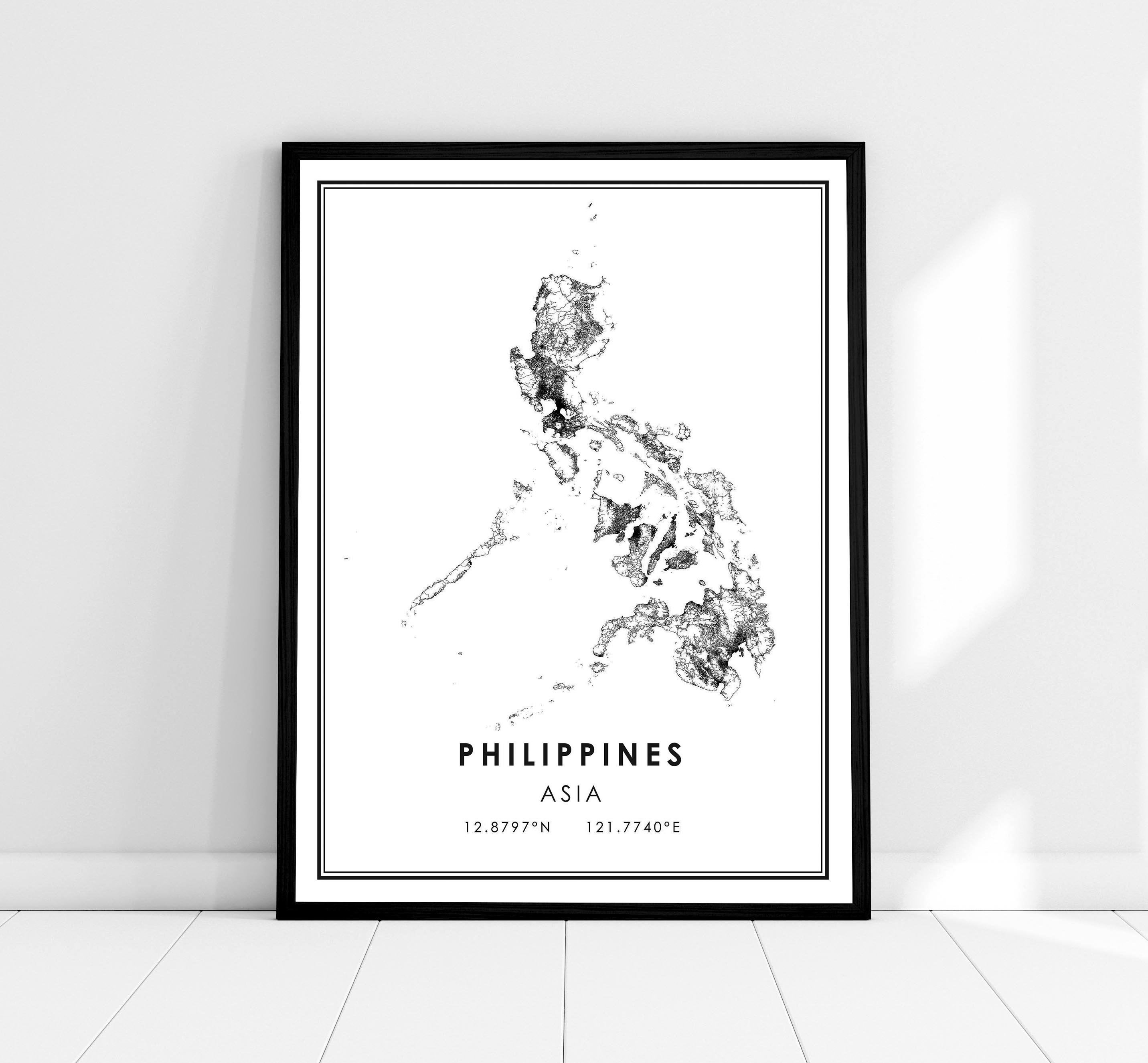 Philippines Map Print Poster Canvas Philippines Road Map - Etsy
