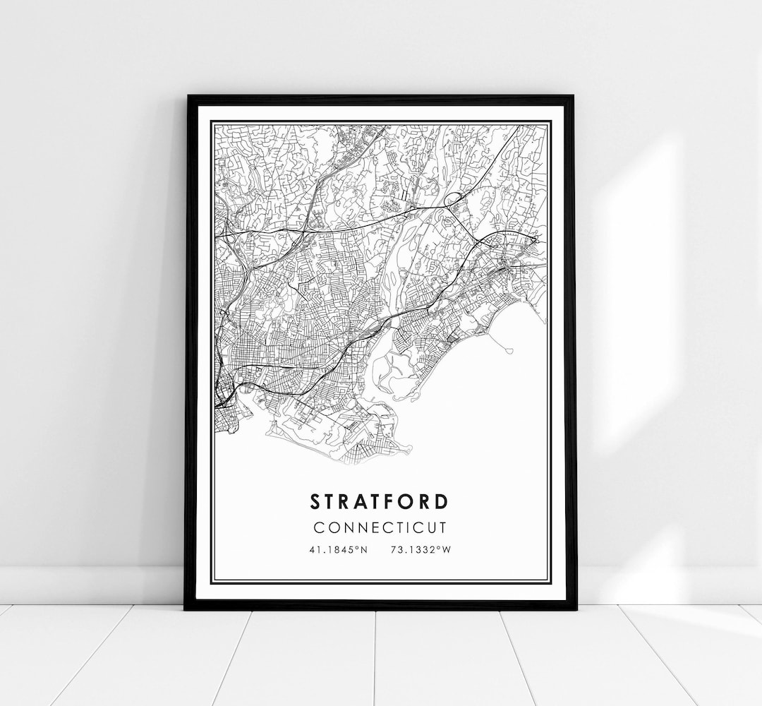 Stratford Connecticut Map Print Poster Canvas | Stratford City Map ...