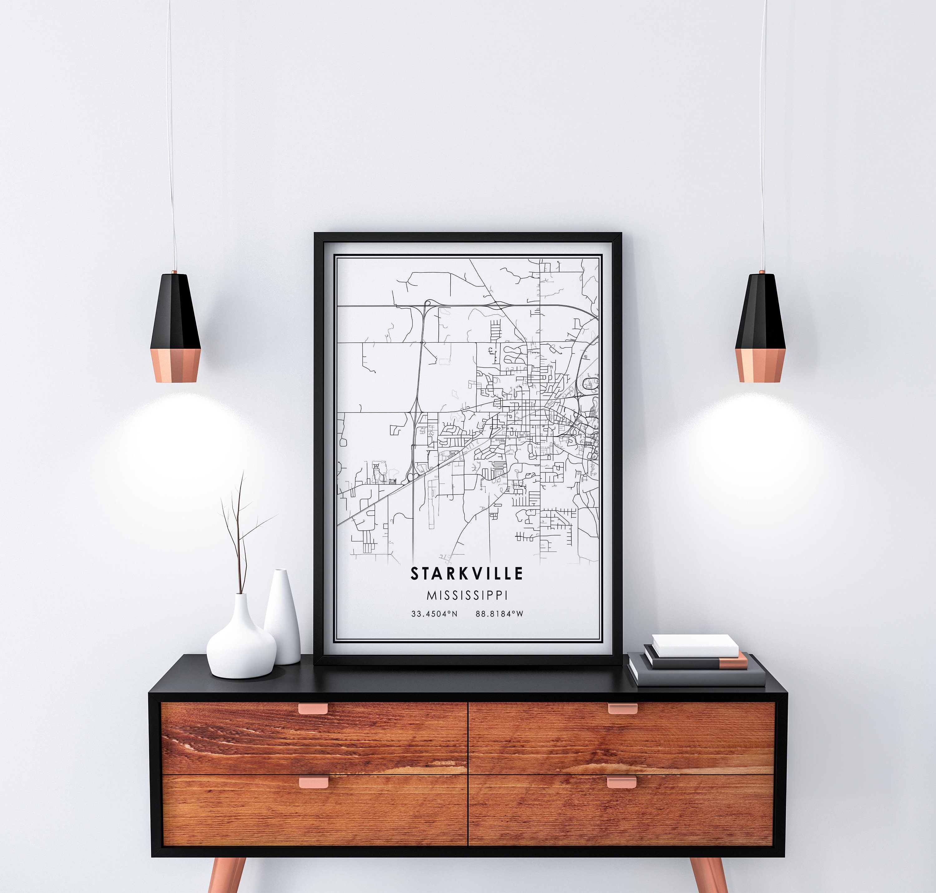 Starkville Map Print Poster Canvas Mississippi Map Print - Etsy