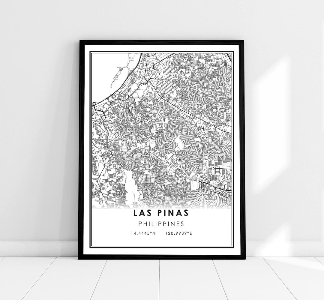 Las Pinas Map Print Poster Canvas | Philippines Map Print Poster Canvas ...