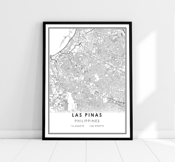 Las Pinas Map Print Poster Canvas Philippines Map Print - Etsy