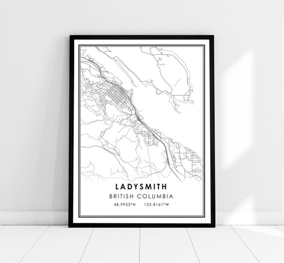 Ladysmith Map Print Poster Canvas British Columbia Map Print - Etsy