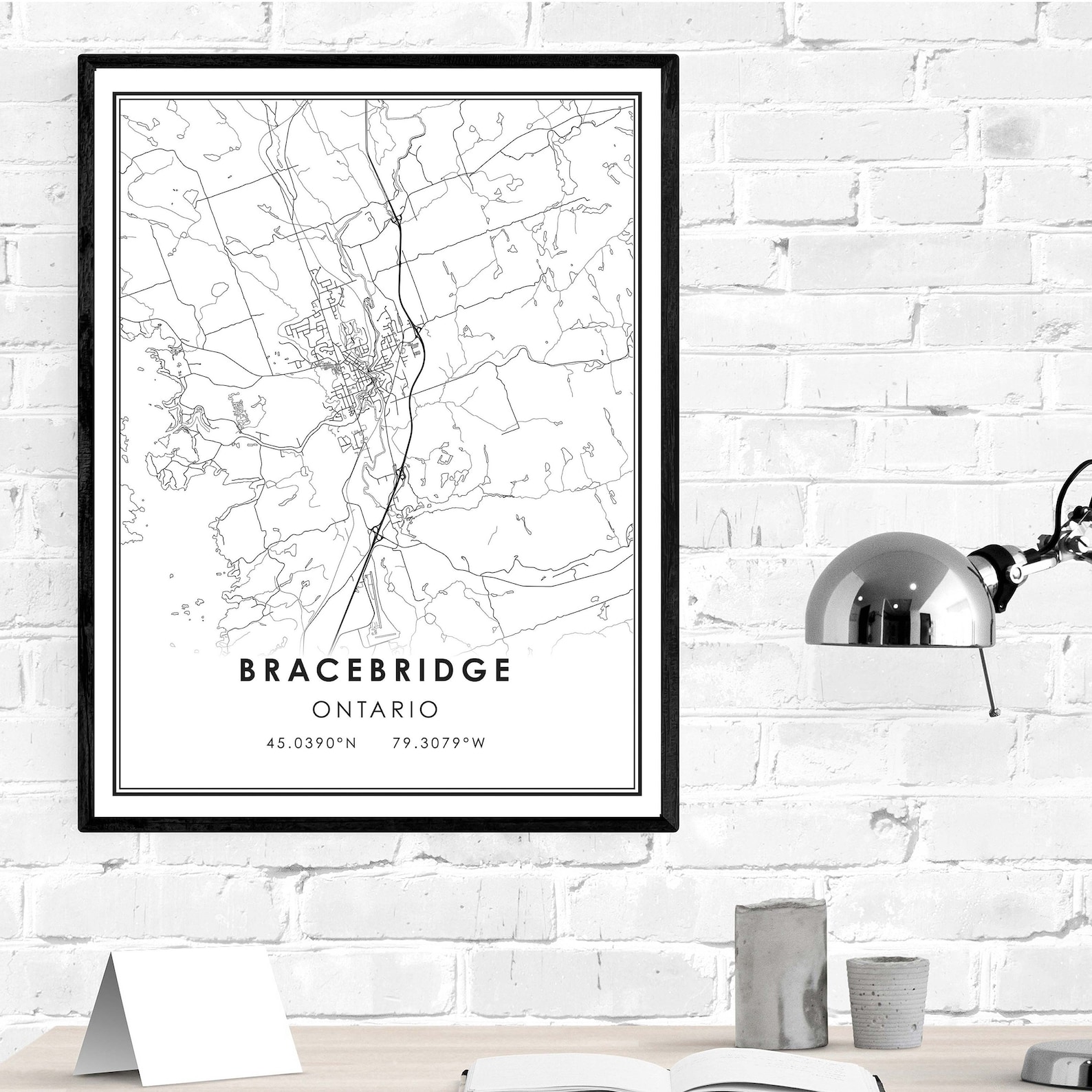 Bracebridge map print poster canvas Bracebridge Street map | Etsy