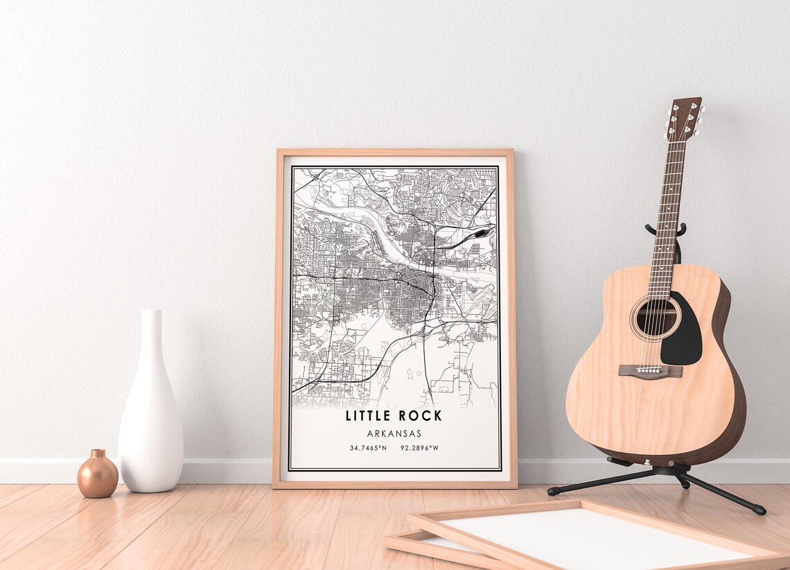 Little Rock Map Print Poster Canvas Arkansas Map Print - Etsy